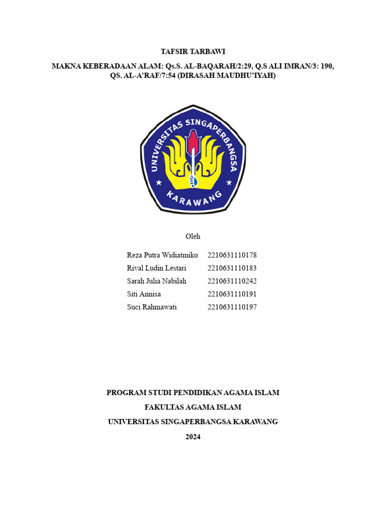 Makalah Tafsir - Kelompok 1 | PDF | Agama & Spiritualitas