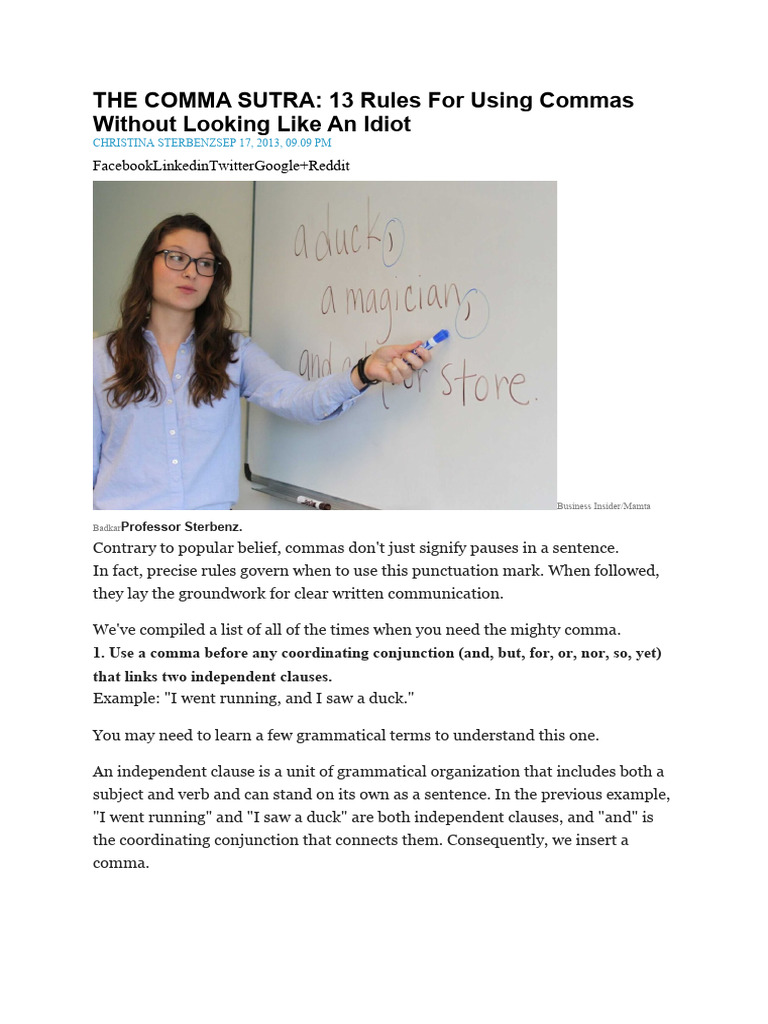 The Comma Sutra | PDF | Comma | Adjective