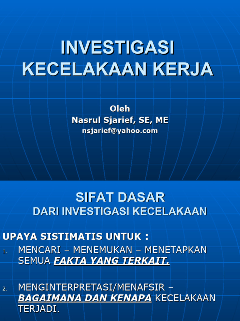 Proses Investigasi Kecelakaan Kerja | PDF | Bisnis