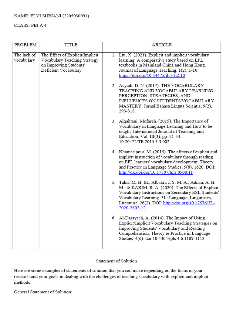 Vocabulary Teaching Strategies Impact | PDF | Teaching Method | Vocabulary