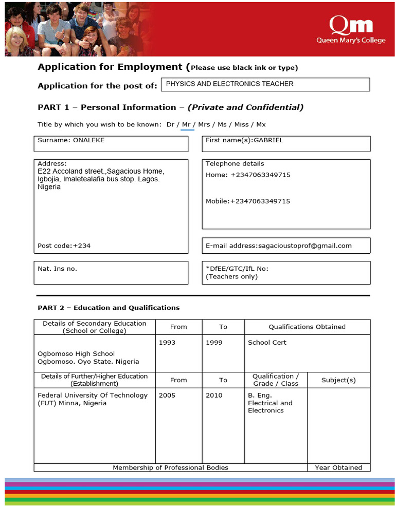 QMC Application Form Feb 2024 | PDF | Disability | Human Resource Management