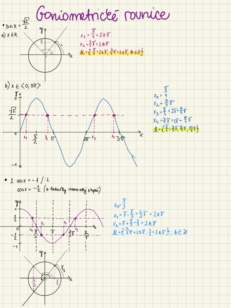 Goniometrické Rovnice a Řešení | PDF