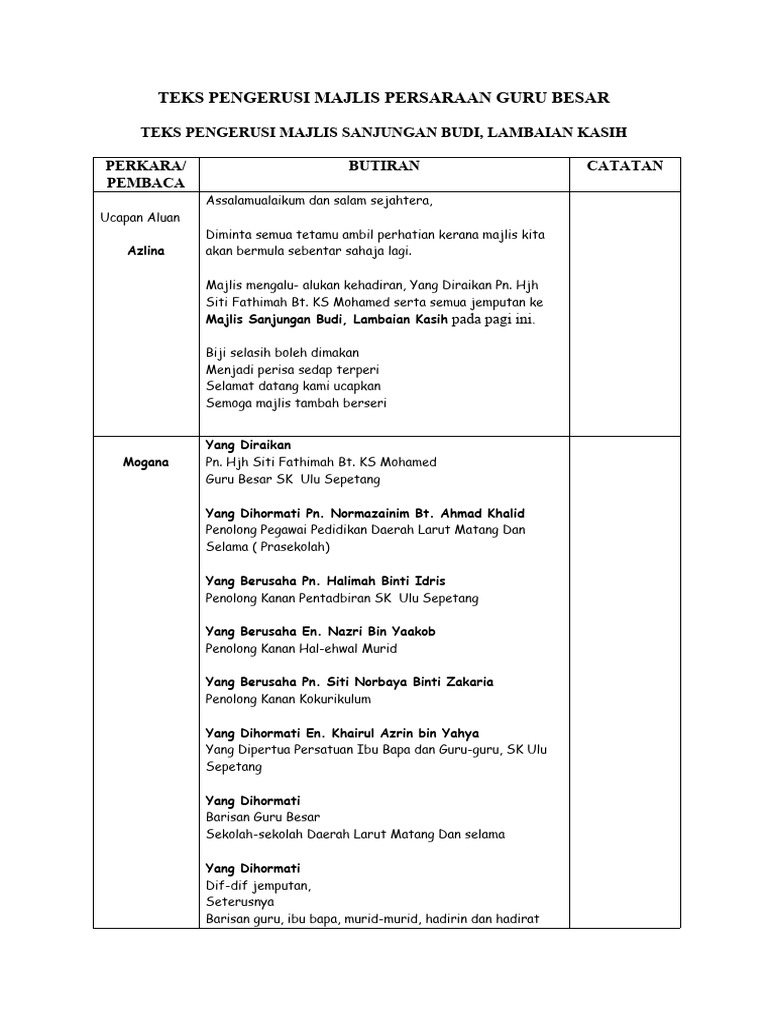 Teks Persaraan | PDF