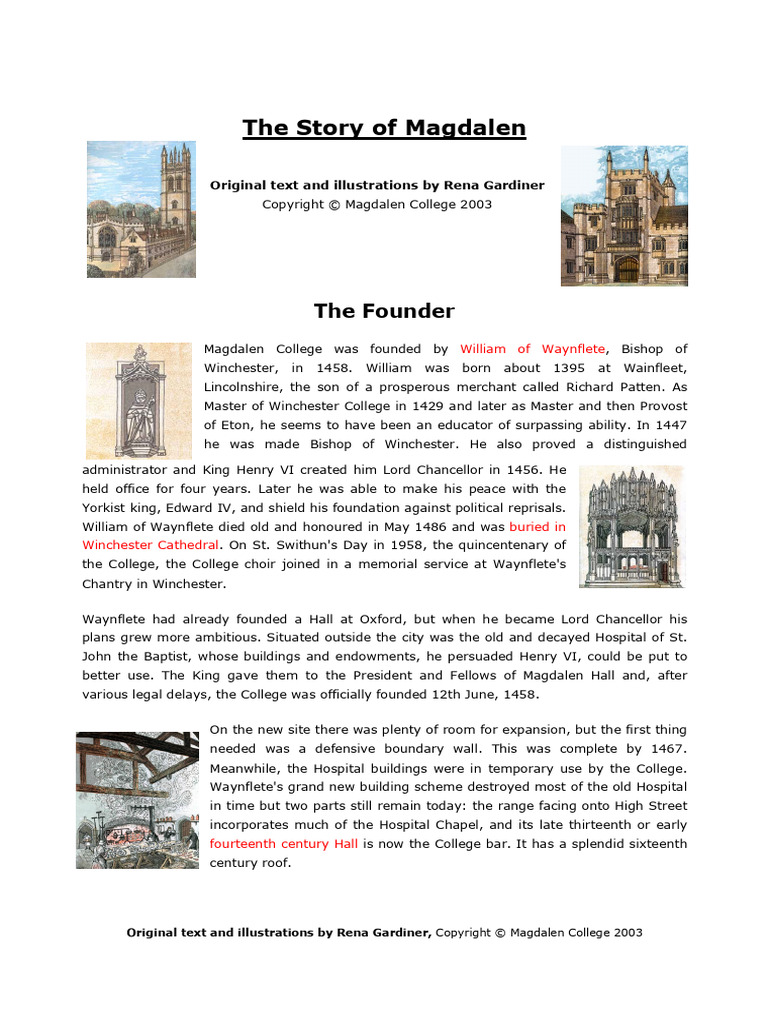 Illustrated Magdalen College History | PDF | Art