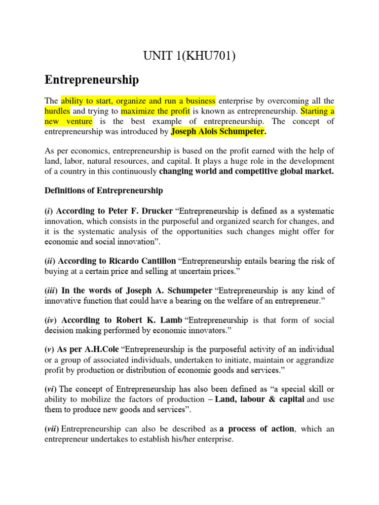 Pme Unit 1 Mam | PDF | Entrepreneurship | Motivation