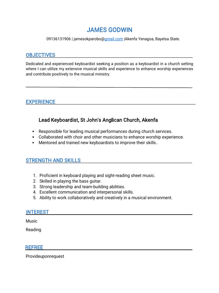 James Godwin's CV | PDF