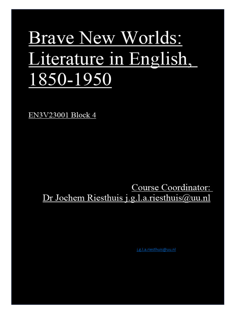English Literature: 1850-1950 Course Guide | PDF | Plagiarism | Essays