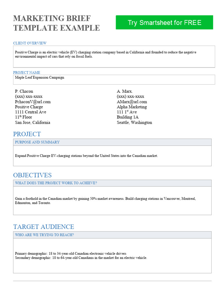 IC-Marketing-Brief-Example-11619_WORD | PDF | Marketing | Social Media