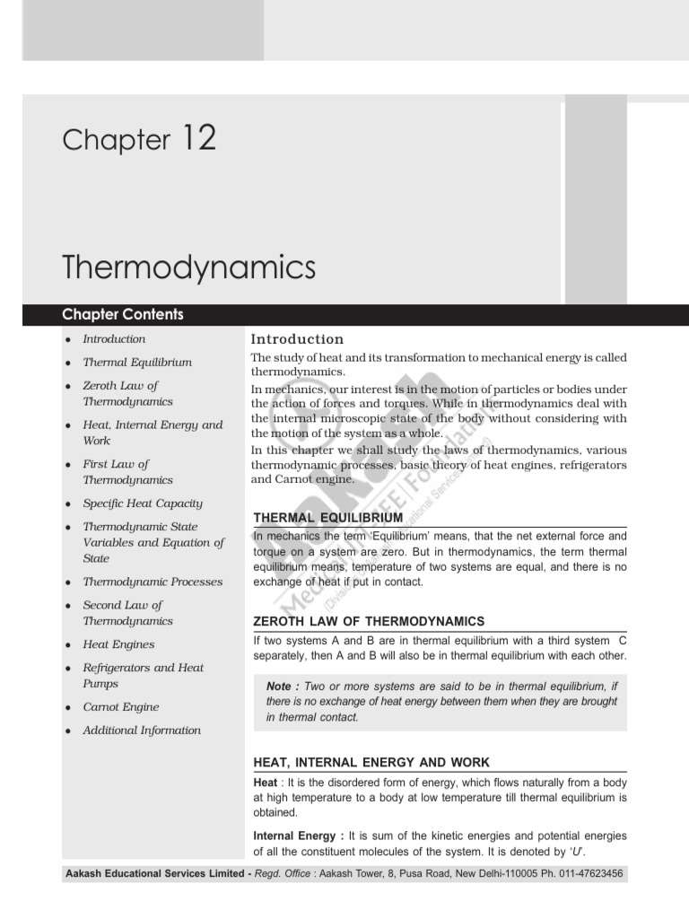 Thermodynamics - Aakash RM Modules (@TEAMFLOOD) - Unlocked | PDF | Heat ...