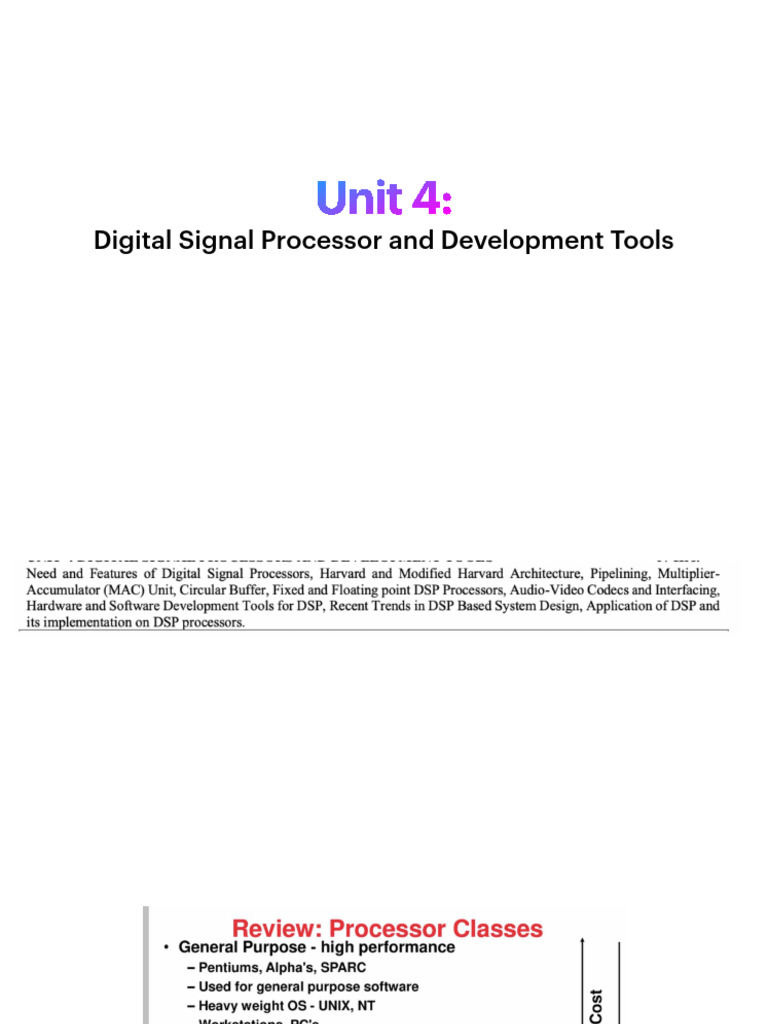 Unit4 Digitsl | PDF | Digital Signal Processor | Cpu Cache