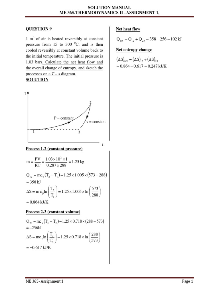Thermodynamics II Assignment Solutions | PDF | Chemical Engineering ...