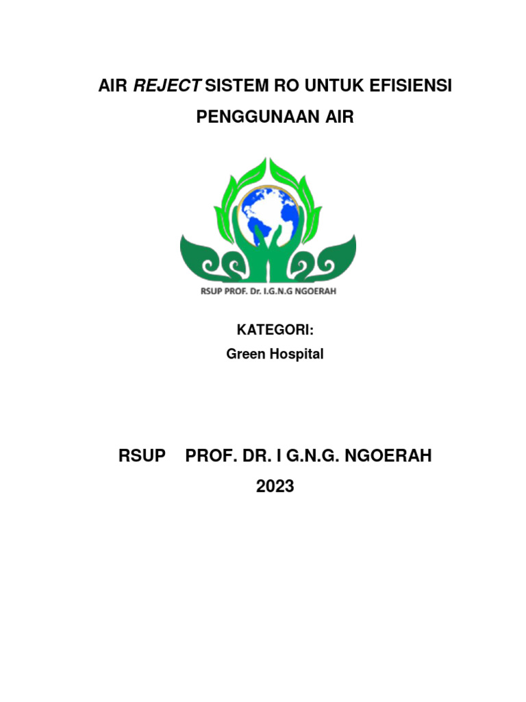 Efisiensi Air Reject RSUP Ngoerah | PDF