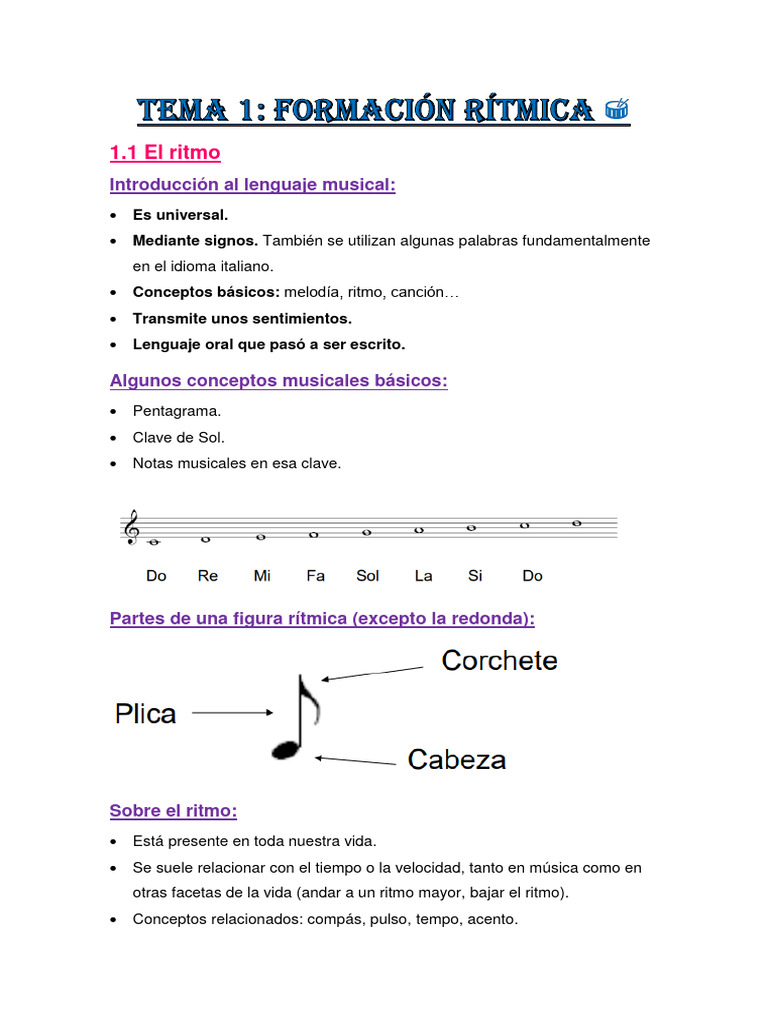 Temario Completo Musica | PDF | Ritmo | Instrumentos de cuerda