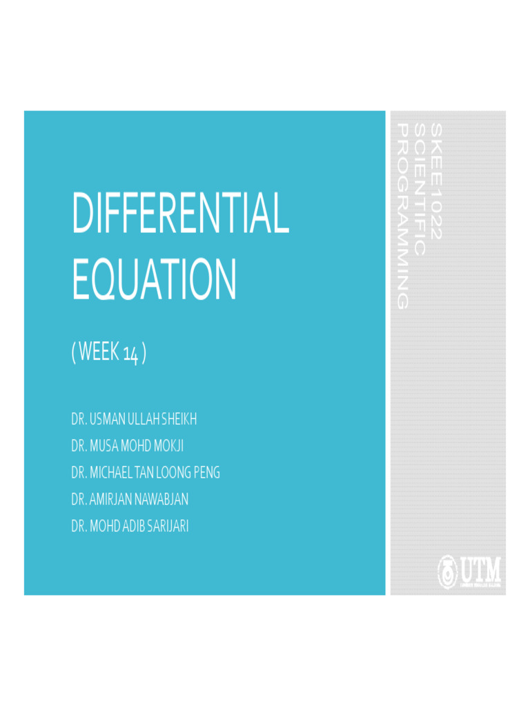 Chapter 13 - Differential Equation (1) Student | PDF | Parameter ...