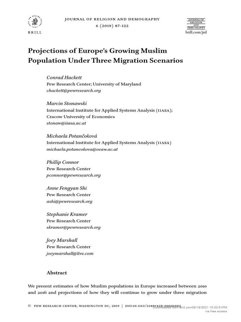 Europe's Muslim Population Projections 2050 | PDF | Asylum Seeker ...
