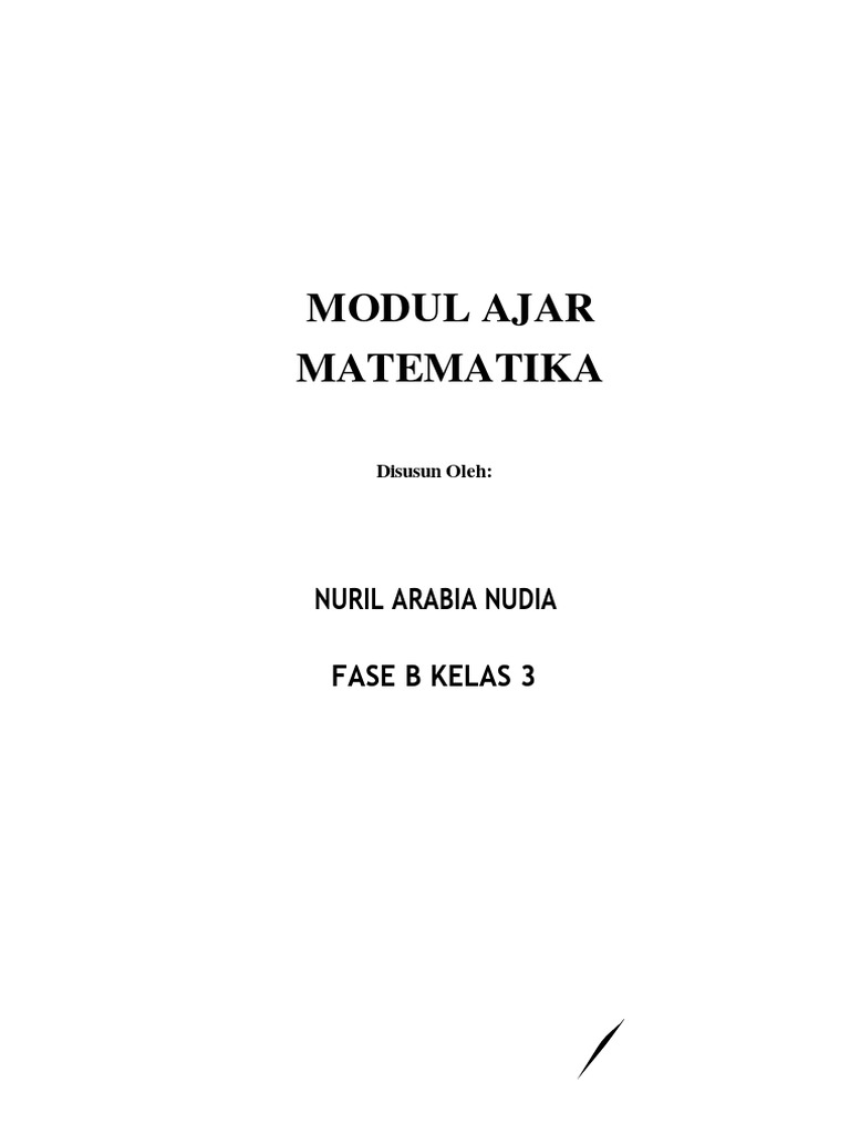 Modul Ajar Matematika Kelas 3 | PDF