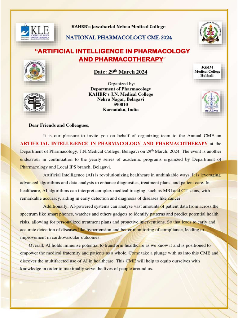 AI in Pharmacology CME 2024 Event | PDF | Medicine | Health Care