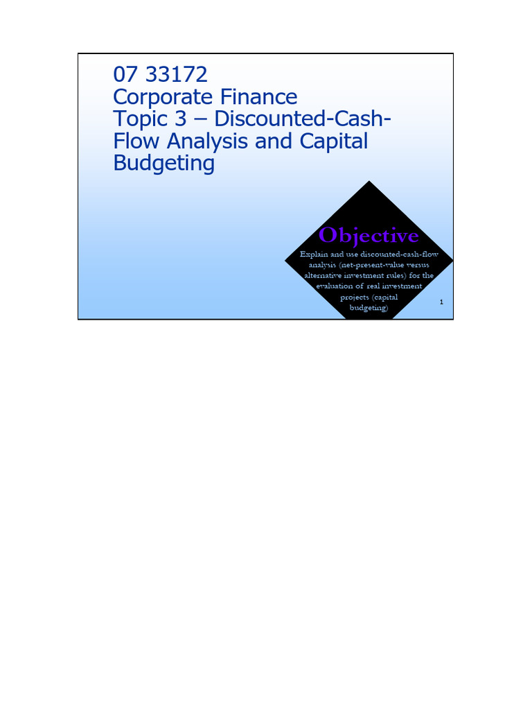 Topic3 Slides | PDF | Net Present Value | Internal Rate Of Return