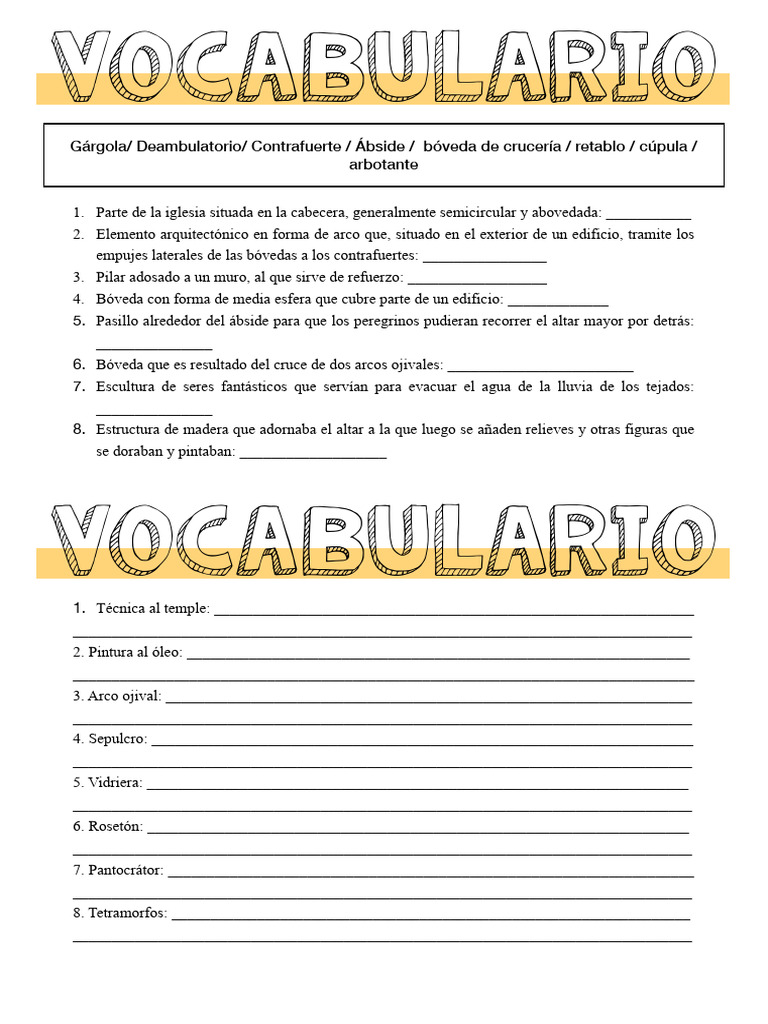Vocabulario Arte | PDF