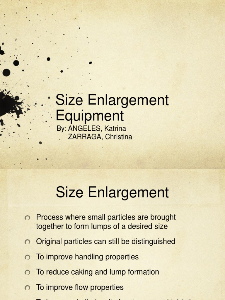Size Enlargement Techniques and Equipment | PDF | Chemical Engineering ...