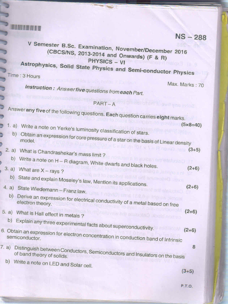 Physics - VI (Astrophysics Solid State Physics and Semi-Conductor ...