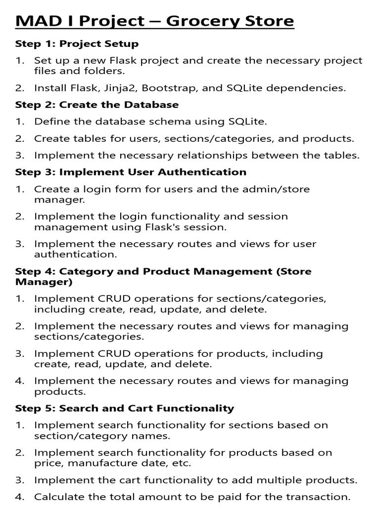 MAD I Project - Grocery Store | PDF | Databases | World Wide Web