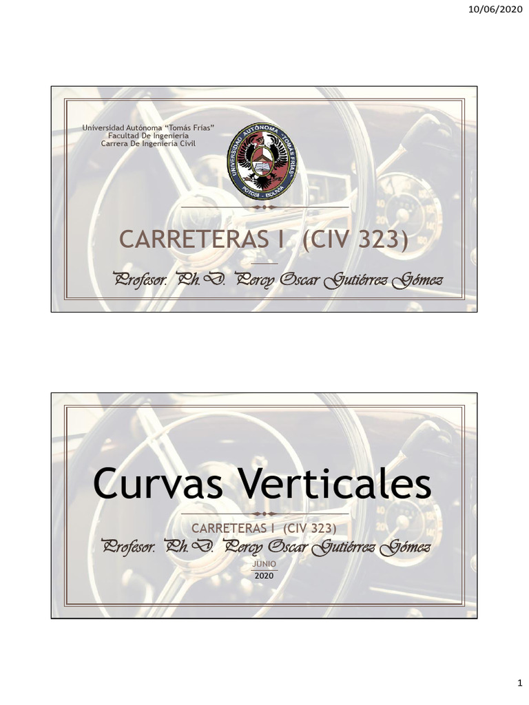 Curvas Verticales: Carreteras I (Civ 323) | PDF