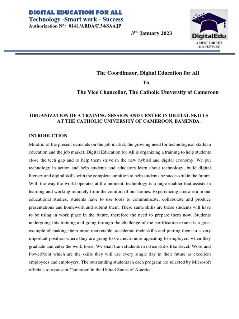 Digital Skills Training at CUC Bamenda | PDF | Educational Technology