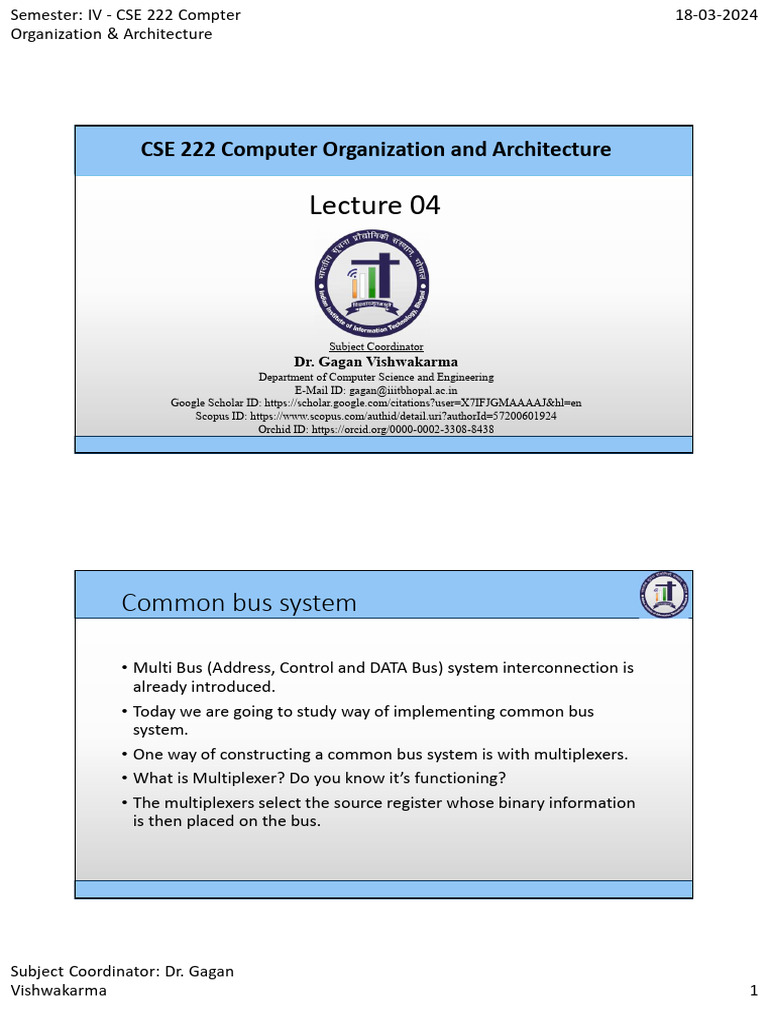 Lecture 04 COA | PDF | Computer Engineering | Central Processing Unit