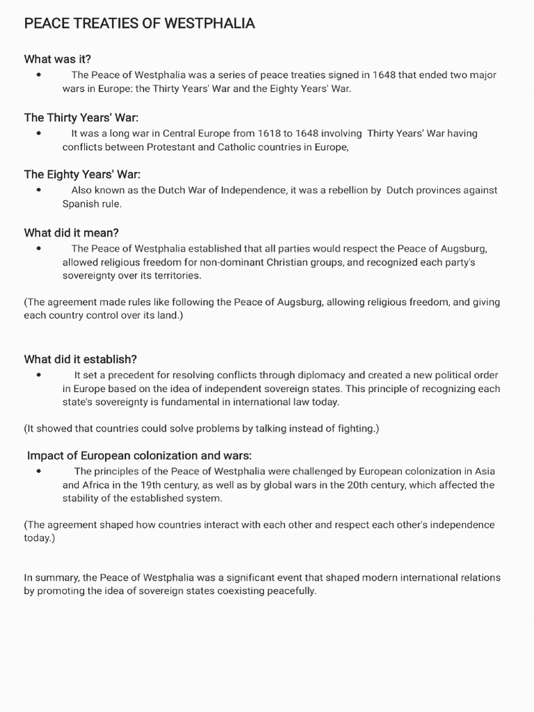 Treaty of Westphalia & Its Implications - 240409 - 201644 | PDF
