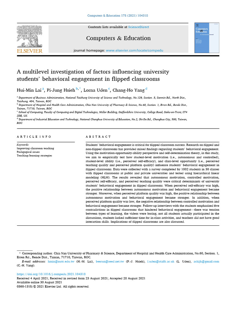 A multilevel investigation of factors influencing university | PDF ... A multilevel investigation of factors influencing university | PDF ...