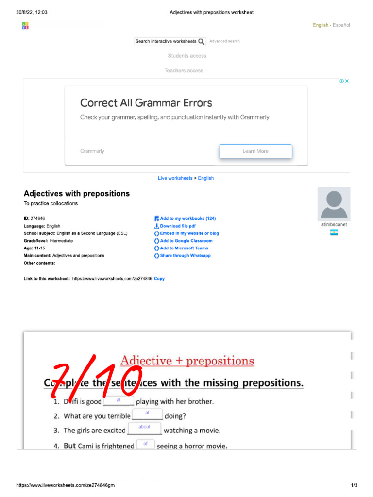 Quiz Adjetives | PDF