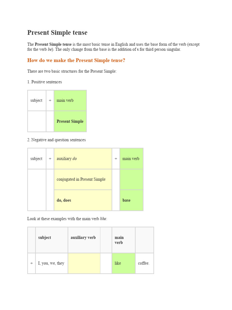 Present Simple | PDF | Verb | Grammatical Tense