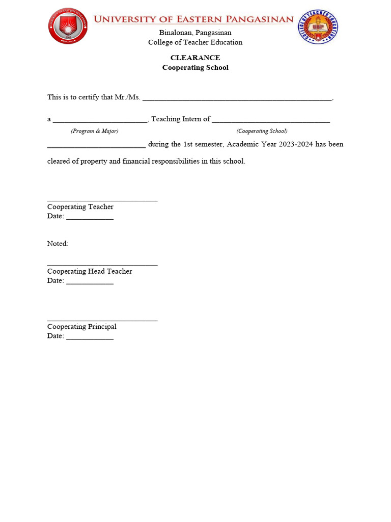 Exit Clearance Internship | PDF | Career & Growth | Business