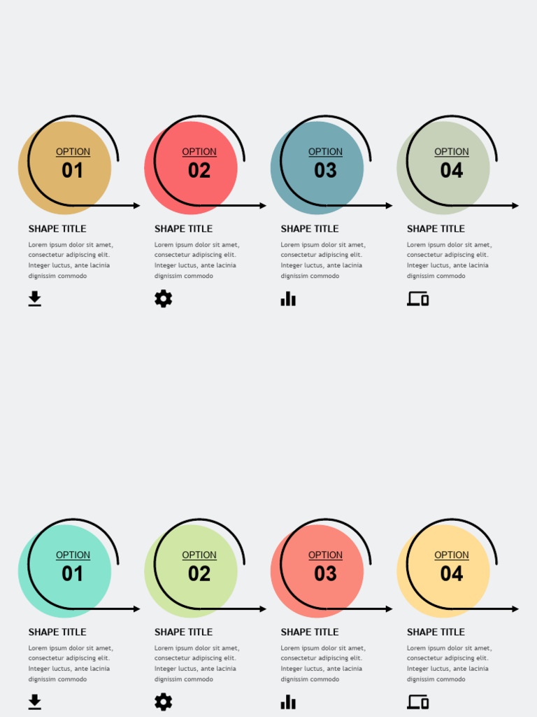 Overlay Arc Arrow PowerPoint Templates | PDF
