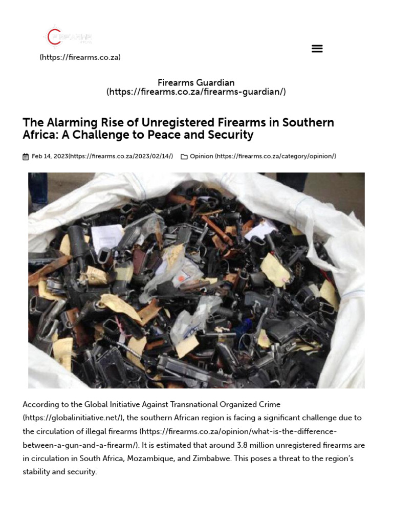 The Alarming Rise of Unregistered Firearms in Southern Africa - A ...