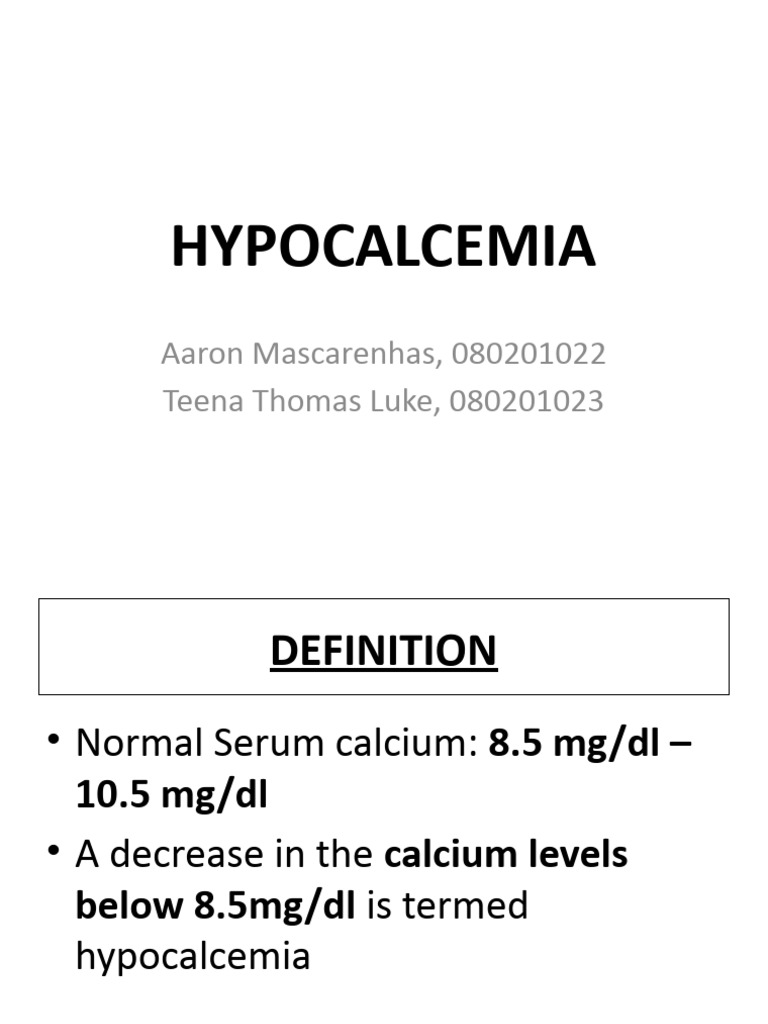 Hypocalcemia 130217123548 Phpapp02 | PDF | Vitamin D | Parathyroid Gland