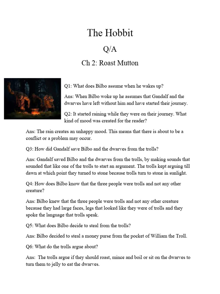 The Hobbit ch 2 question | PDF