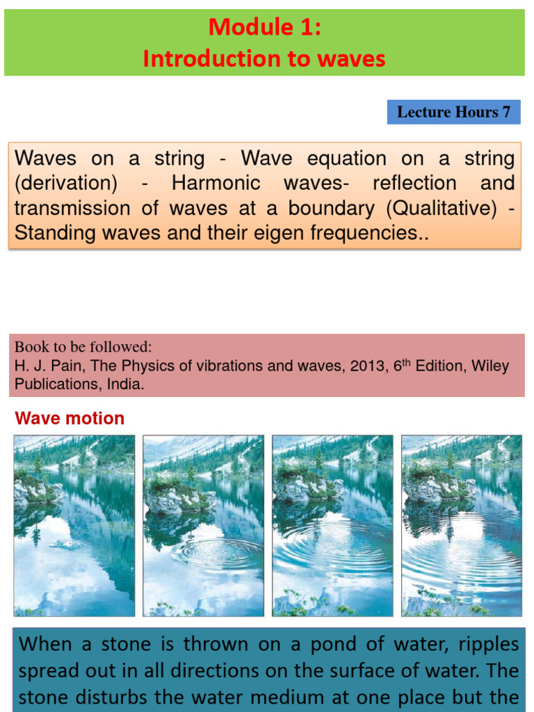 Introduction to Wave Motion Concepts | PDF | Waves | Wave Equation