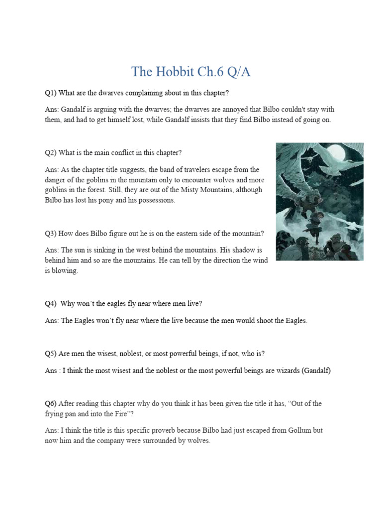 The Hobbit CH 6 Question Answers | PDF