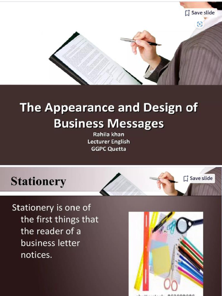 The Appearance and Design of Business Messages | PDF