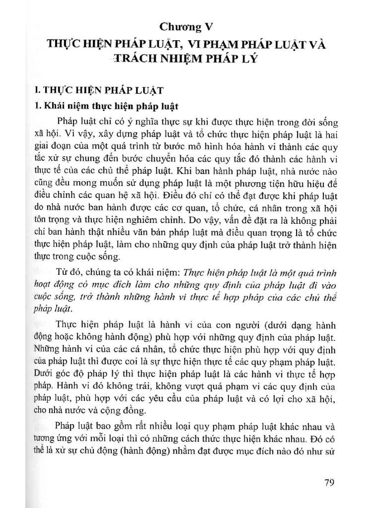 GT Phap Luat Dai Cuong 05 - Chuong 5 - Thuc Hien Phap Luat, Vi Pham Phap Luat Va Trach Nhiem ...