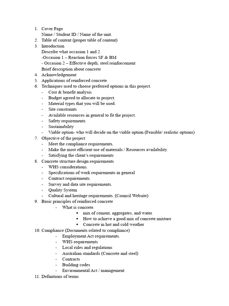 Template For The Project of Concrete Design RIICW533E | PDF | Concrete ...