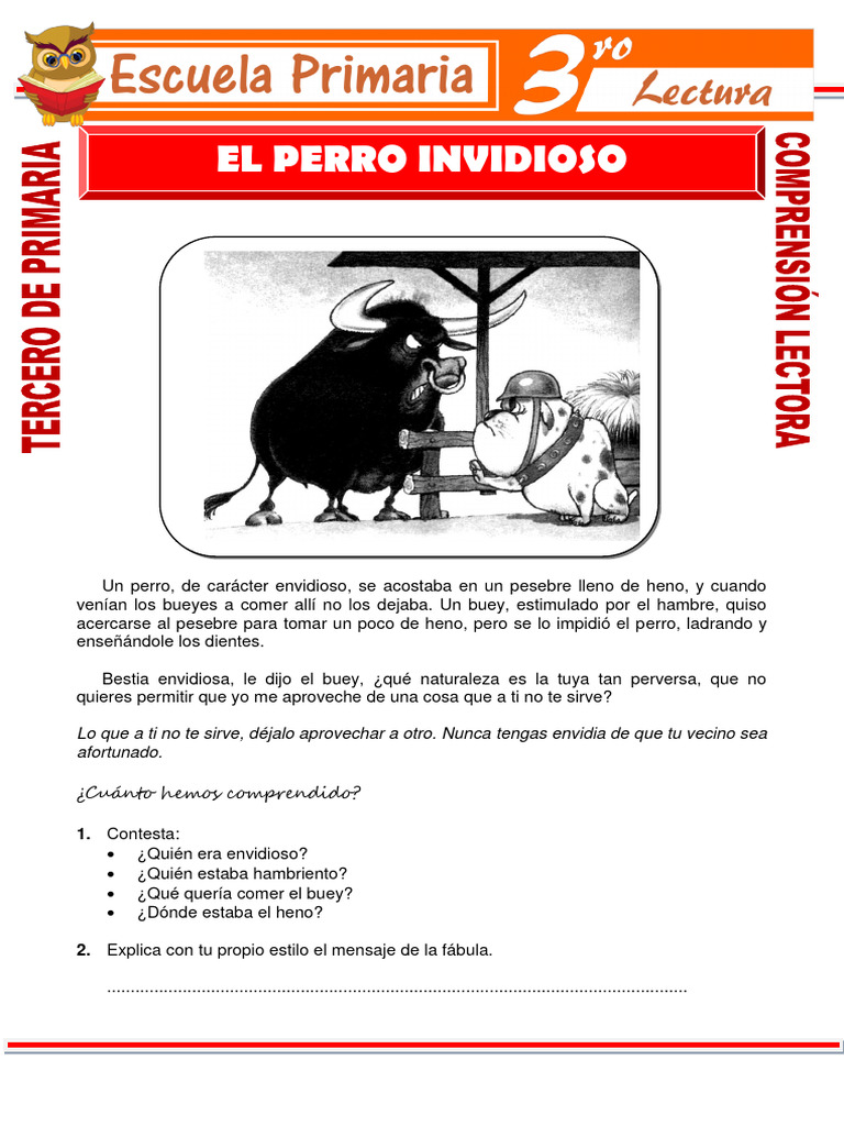 El Perro Envidioso para Tercer Grado de Primaria | PDF | Cocina ...