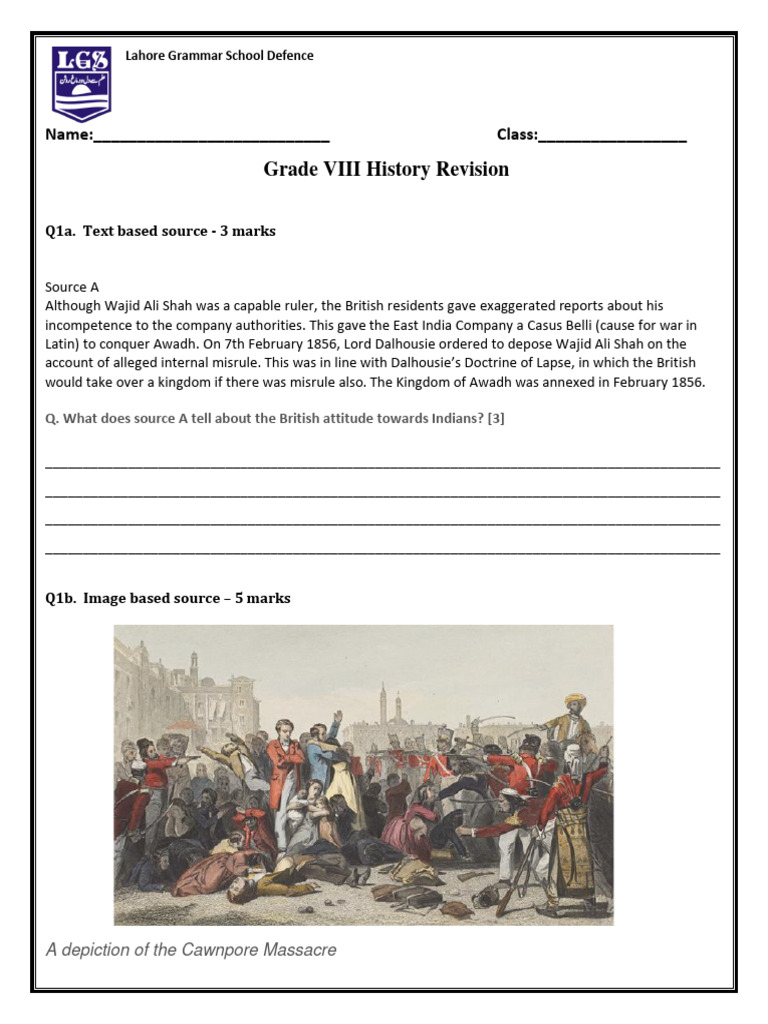 History Revision Worksheet | PDF