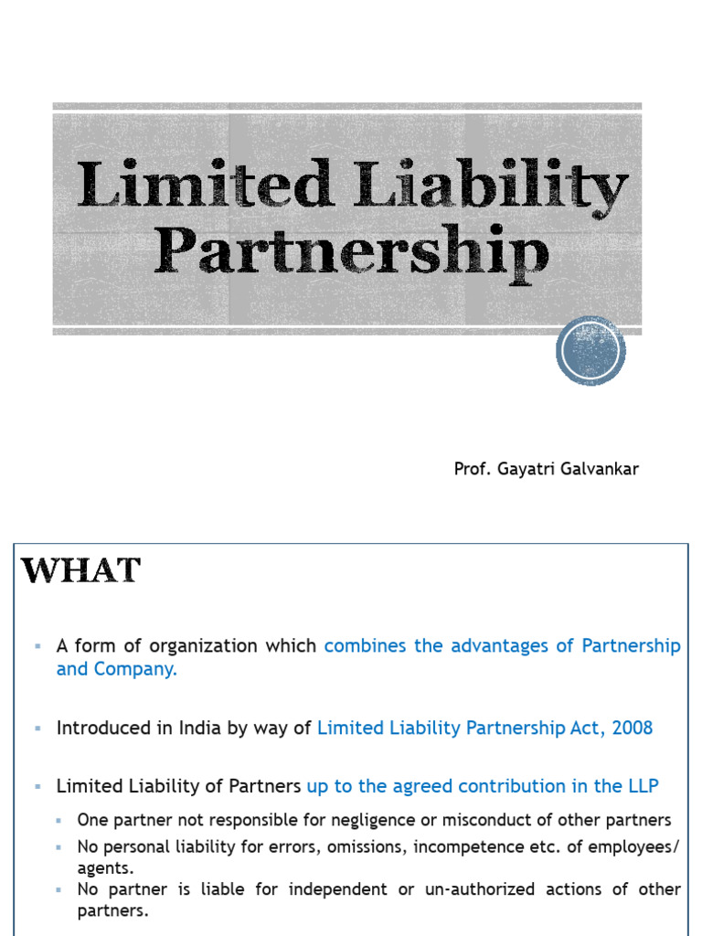 Understanding Limited Liability Partnerships | PDF | Limited Liability ...