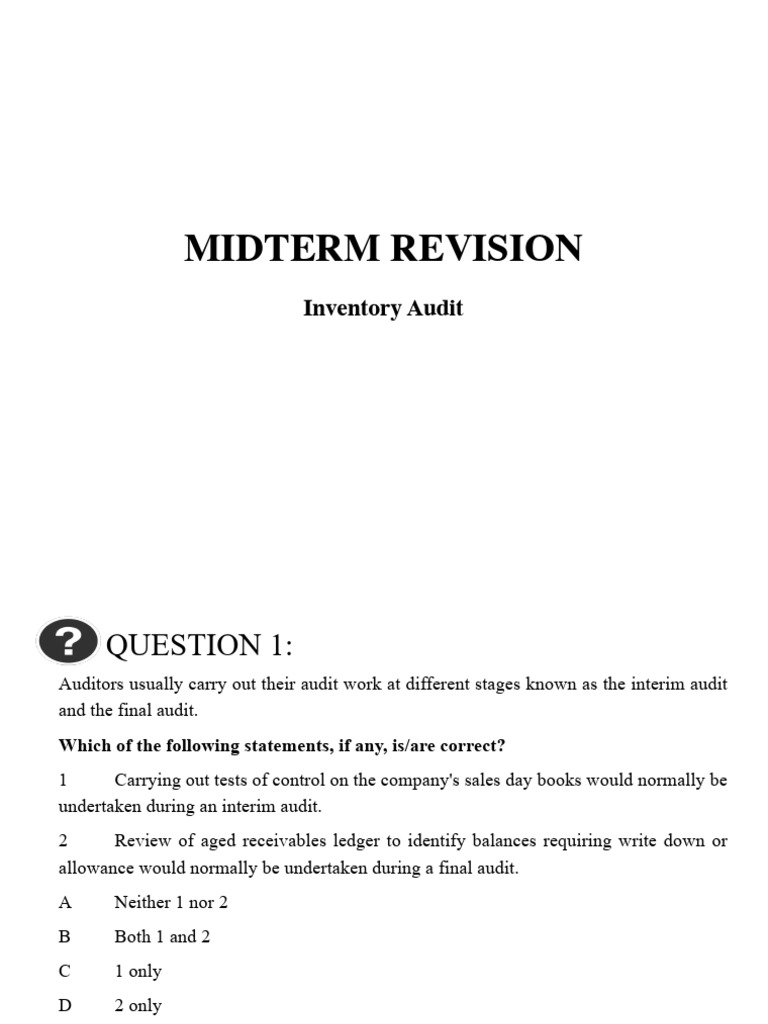 Inventory Audit Questions | Download Free PDF | Audit | Inventory