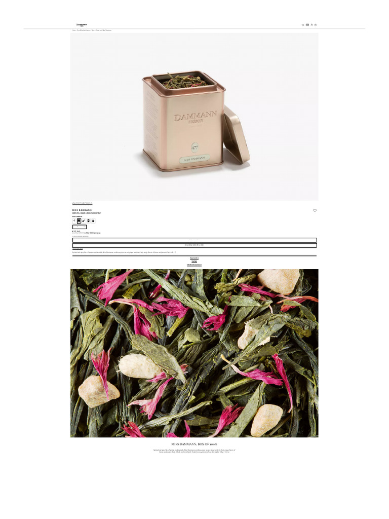 Miss Dammann: Spirited Green Tea | PDF | Tea | Foods