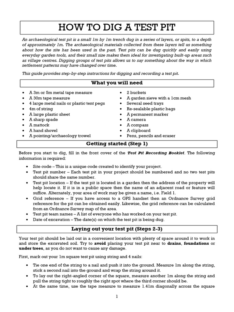 How to Dig an Archaeological Test Pit | PDF | Art