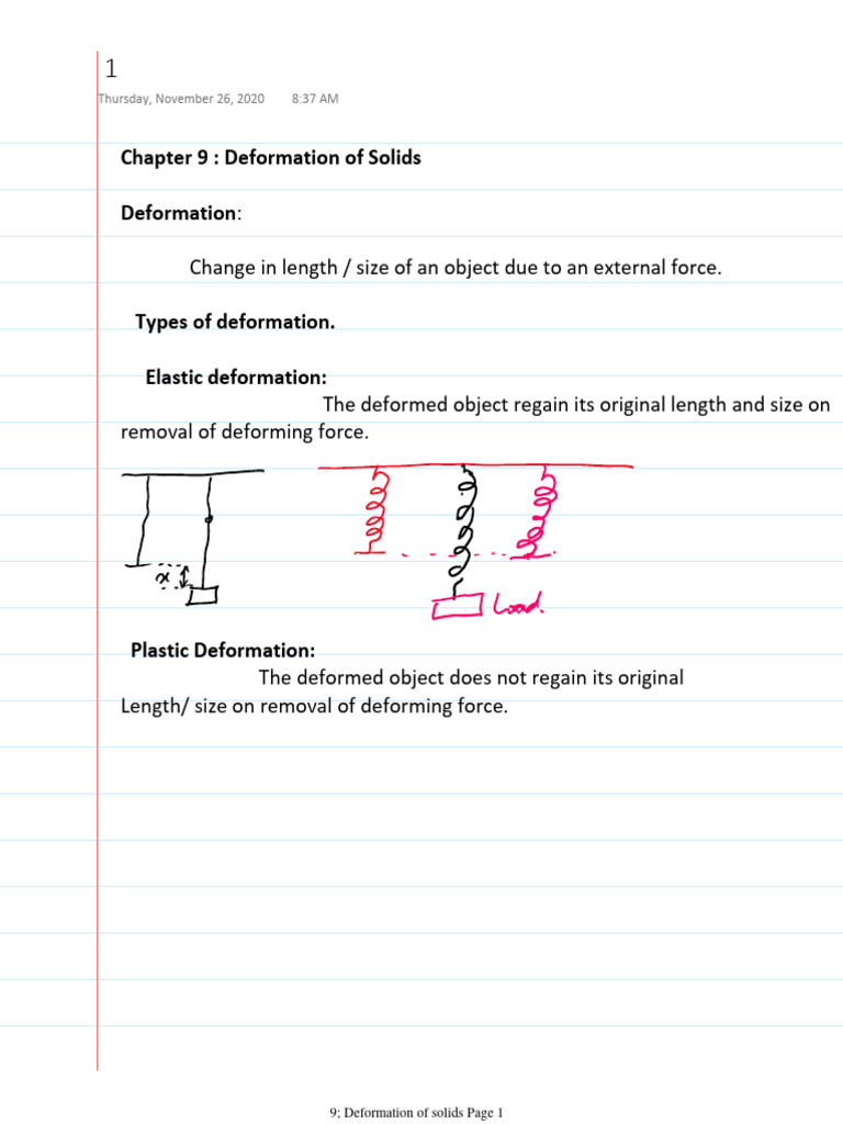 6 Deformation of Solids | PDF | Deformation (Engineering) | Young's Modulus